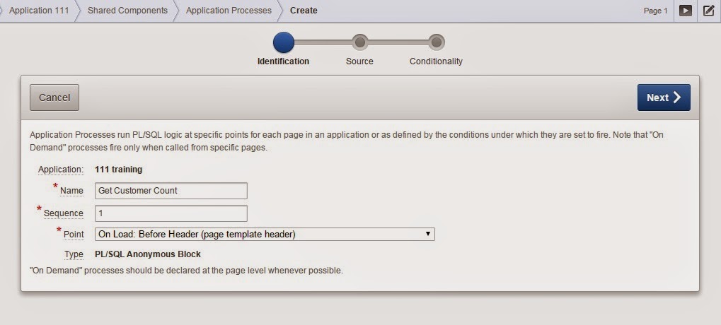Where to Define Application Process in Oracle Apex.??