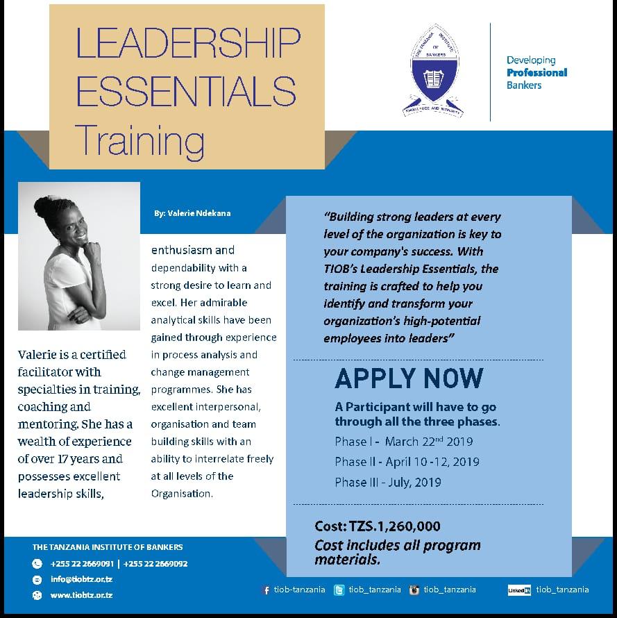 Kitomari Banking & Finance Blog: LEADERSHIP ESSENTIALS TRAINING