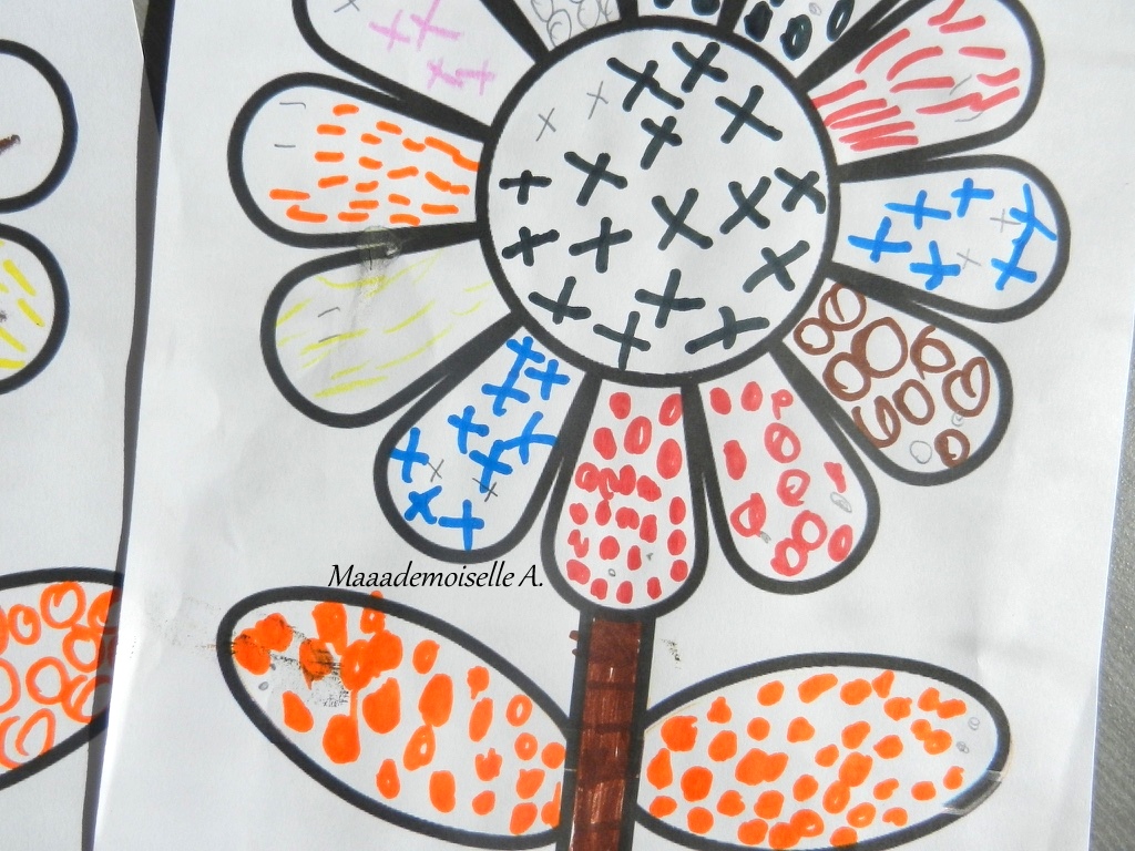 Maaademoiselle A.: || Activité graphique ; Fleurs colorées