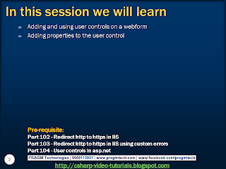 Sql server, .net and c# video tutorial: Part 105 – Using user controls on a webform