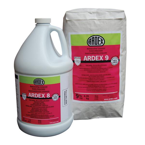 Tile Underlayment: Ardex 8 + 9 Waterproofing Membrane and Crack Isolation