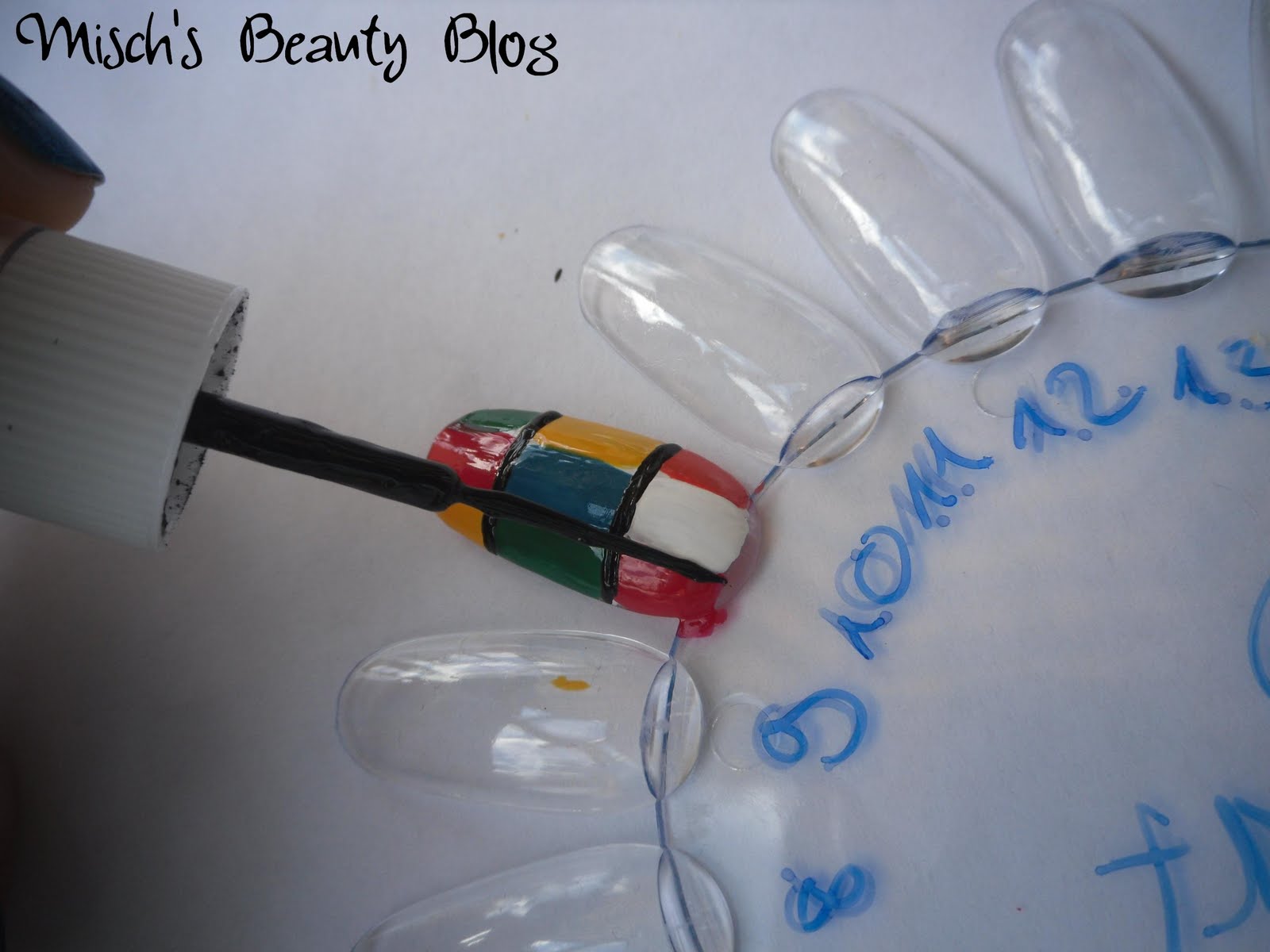 Misch's Beauty Blog: Picture Tutorial: Rubik's Cube Nail Art