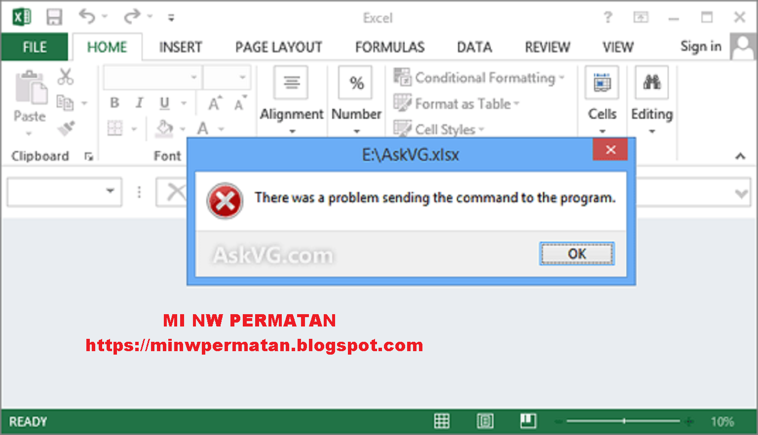 MI NW PERMATAN ( APLIKASI ): Mengatasi pesan error "There was a Problem ...