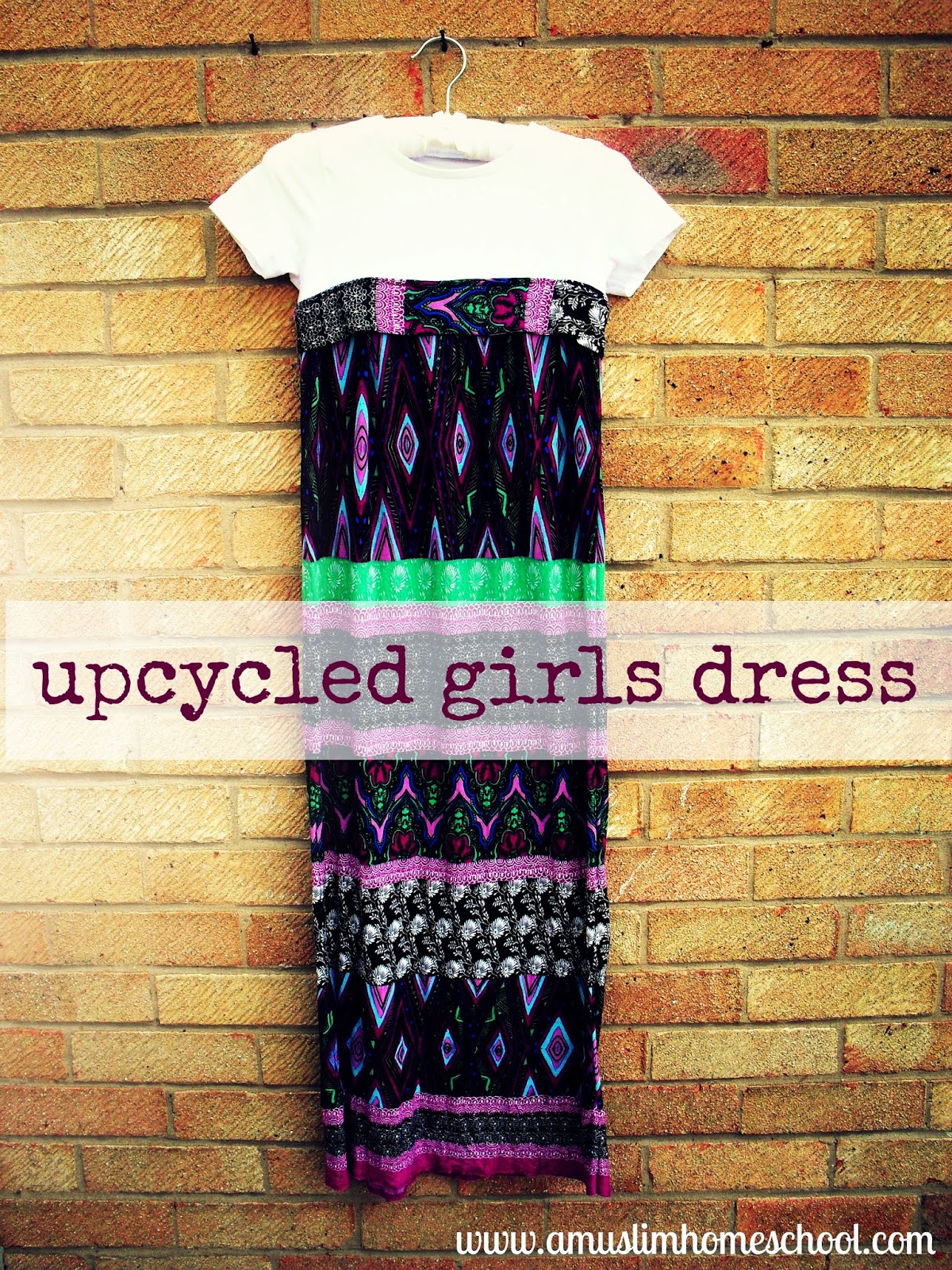 a muslim homeschool: Upcycled girls t-Shirt dress!