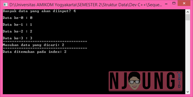 Bahasa Pemrograman C++: Contoh Program Pencarian (Sequential Search ...