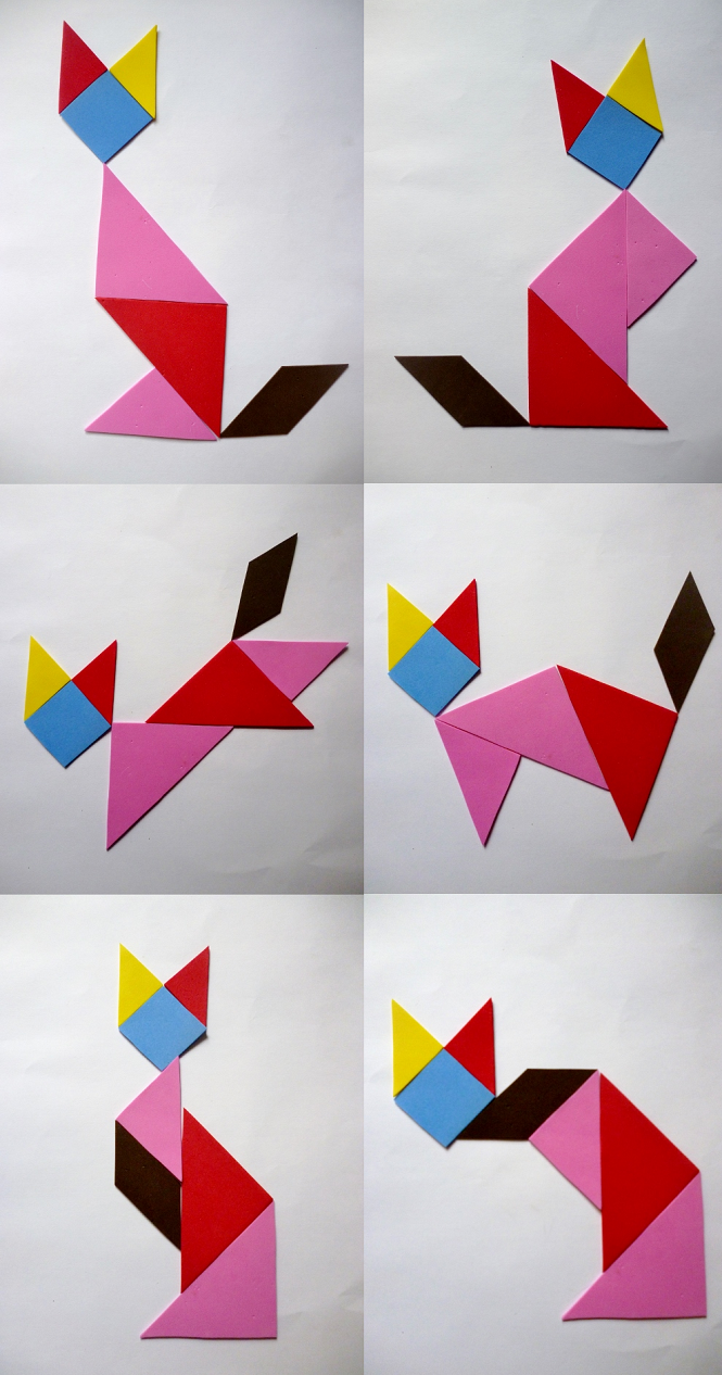 manitas de gato: diy: tangram