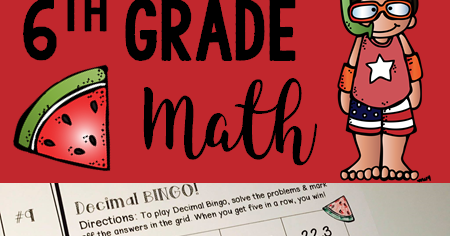 Kelly McCown: Summer NO PREP Math Packet Grades 6 to 7