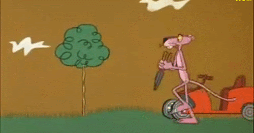 La Pantera Rosa GIF: La Pantera Rosa y el avestruz