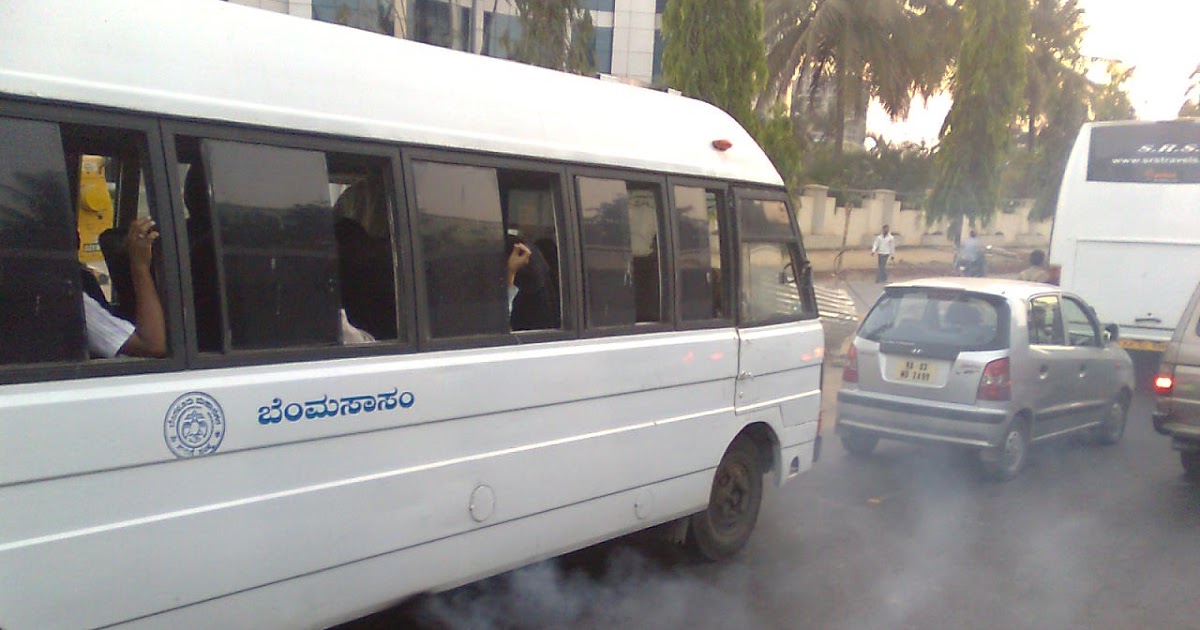 Traffic Jam and bus smoke