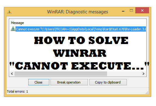 Tips Mengatasi (Cannot Execute) Pada Winrar Saat Ingin Menginstall Aplikasi