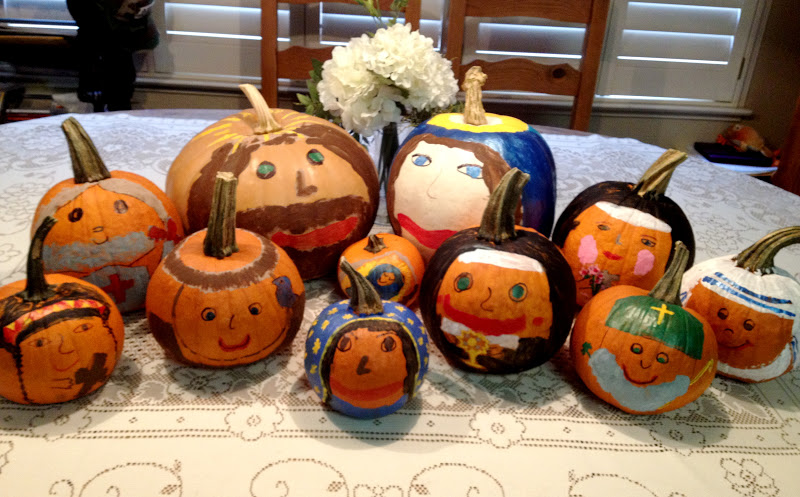 Family At The Foot Of The Cross: All Saint's Day Pumpkin Art