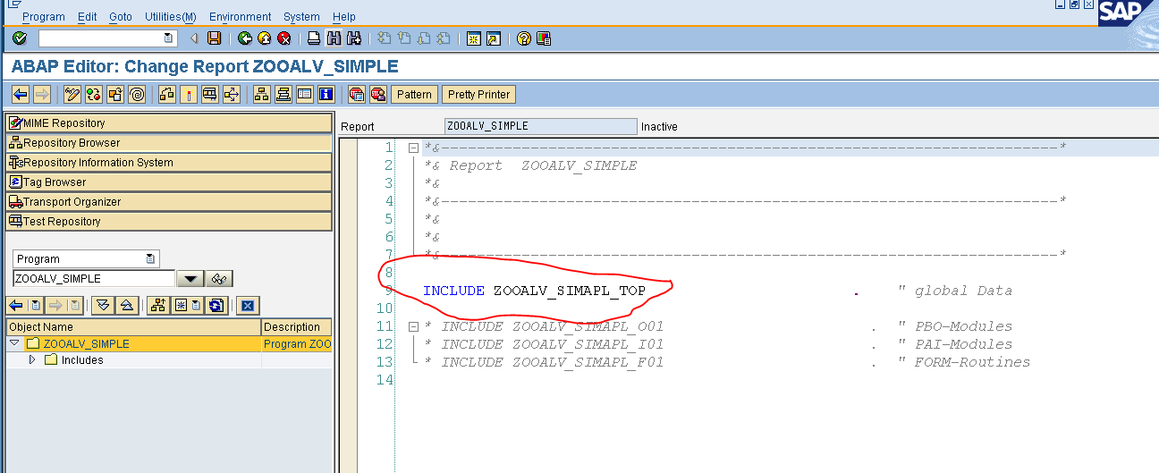 SAP TECH: Basic OO-ALV Report ( SE80 )