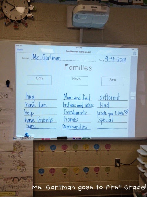 Ms. Gartman goes to First Grade!: We are Family!