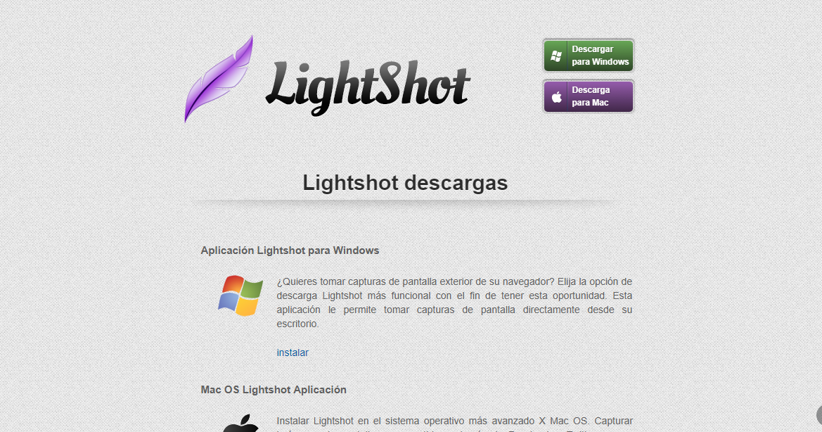 Capturar pantalla con la aplicación lightshot