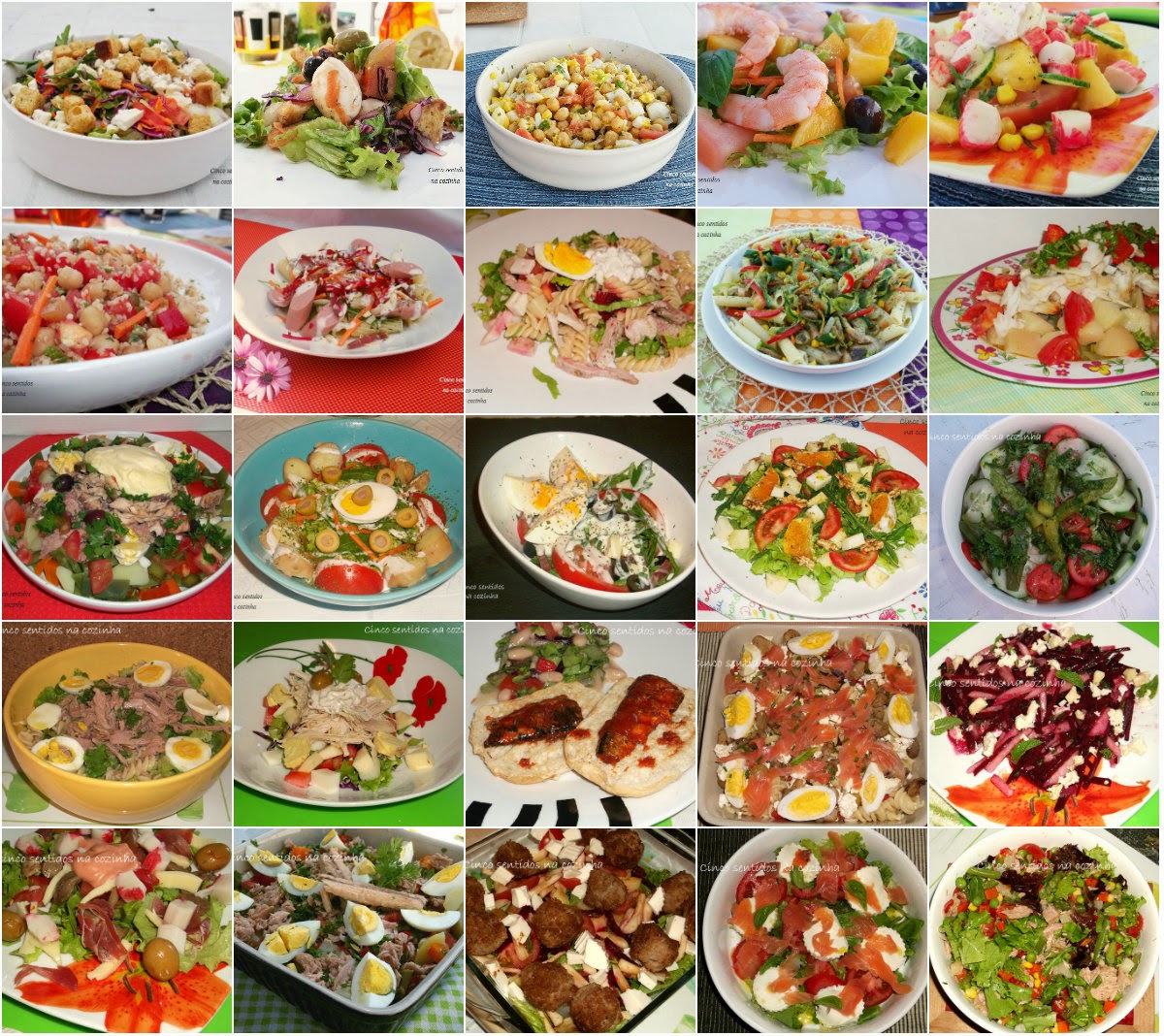 Cinco sentidos na cozinha: 25 Saladas para o Verão