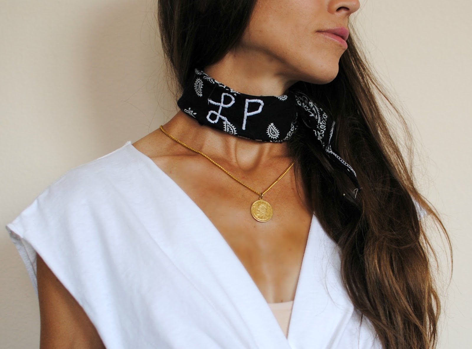 Trash To Couture: DIY Monogram/Embroidered Bandana
