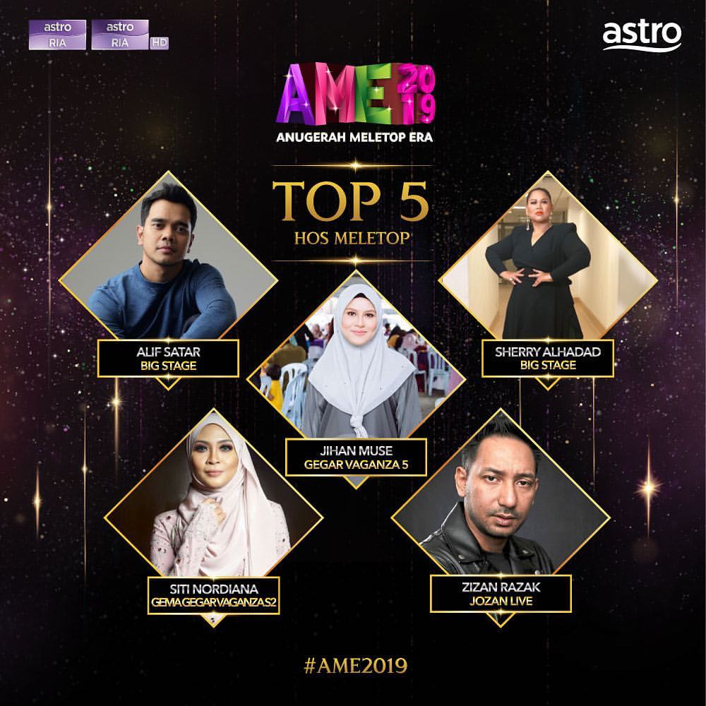 16 Senarai Top 5 Anugerah Meletop Era (AME2019) Bagi Setiap Kategori ...