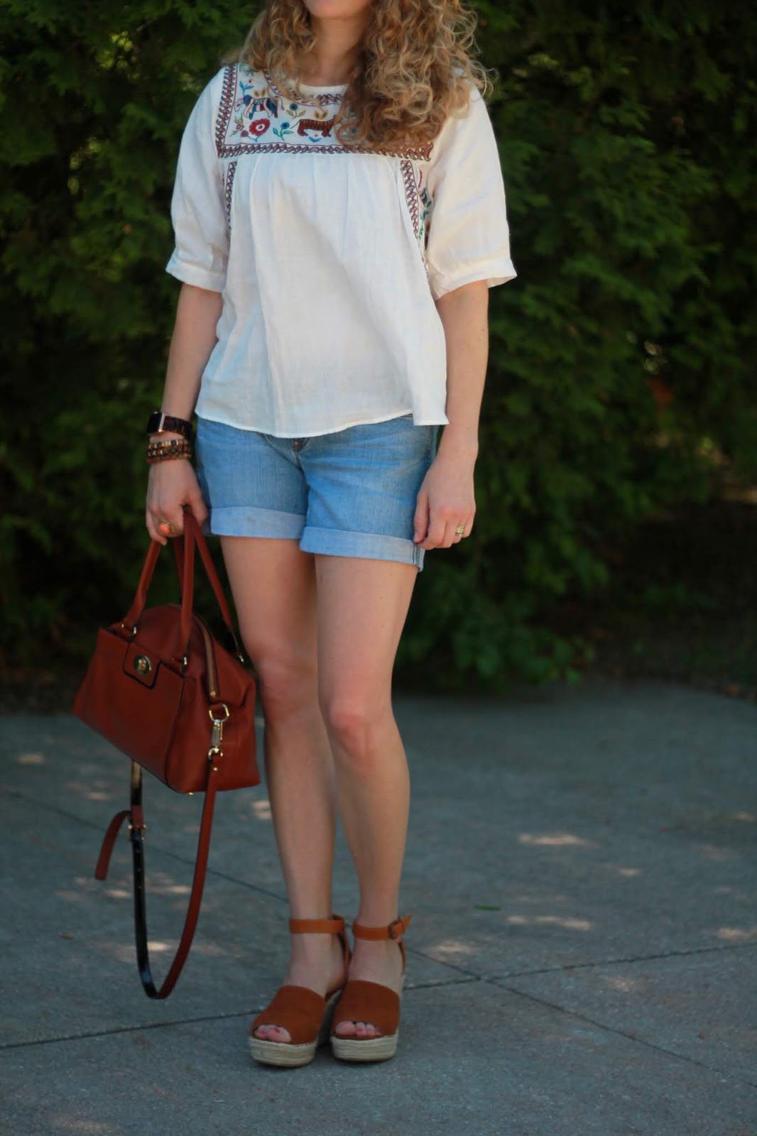 Embroidered Top & Denim Shorts - I do deClaire
