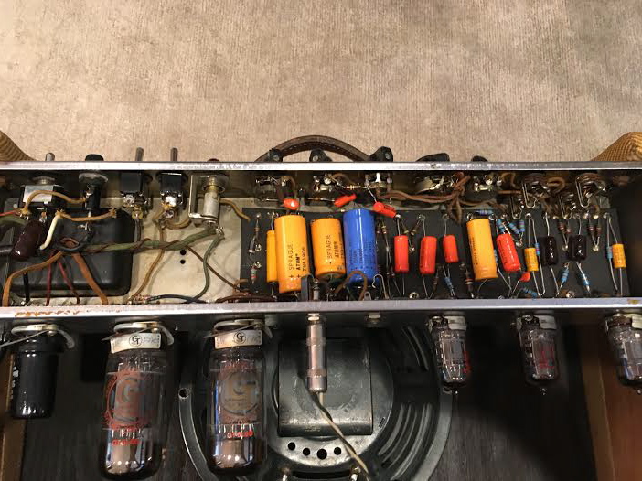 Jefs Tube Amp Blog: 1955 Fender 3x10" Bandmaster, 5E7. Yes, rare as can be.