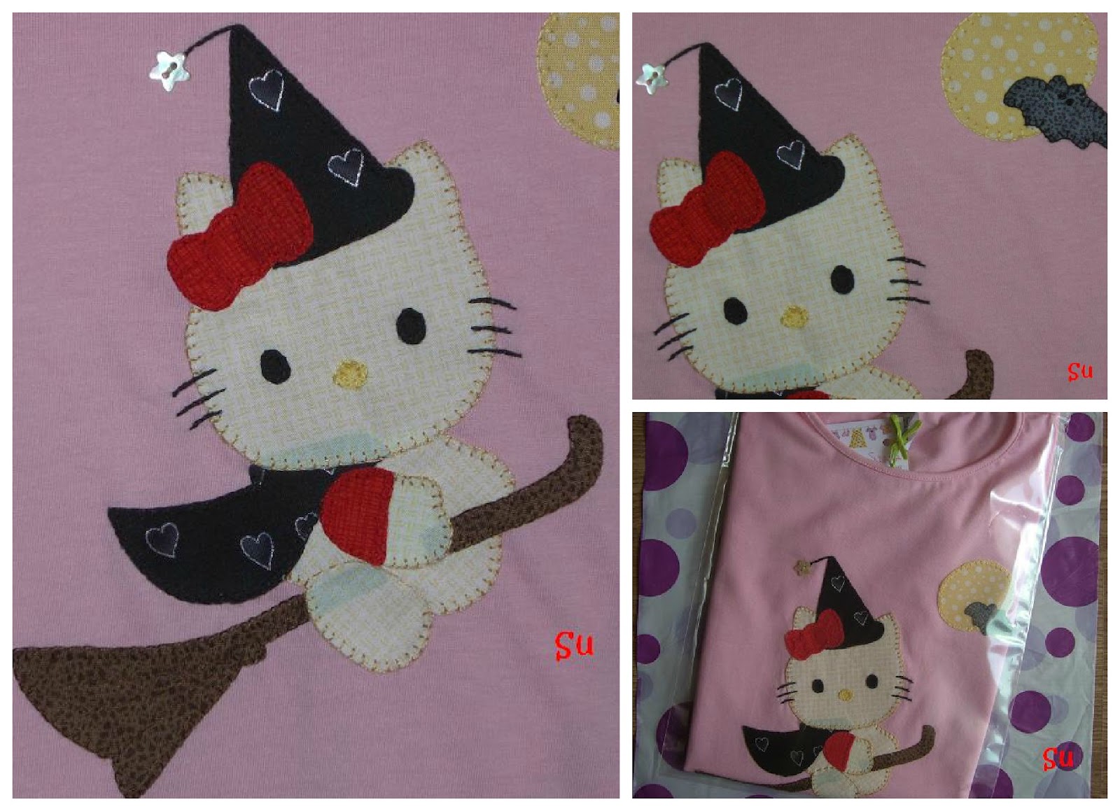 Las puntadas de Su: CAMISETA PATCHWORK HELLO KITTY BRUJITA