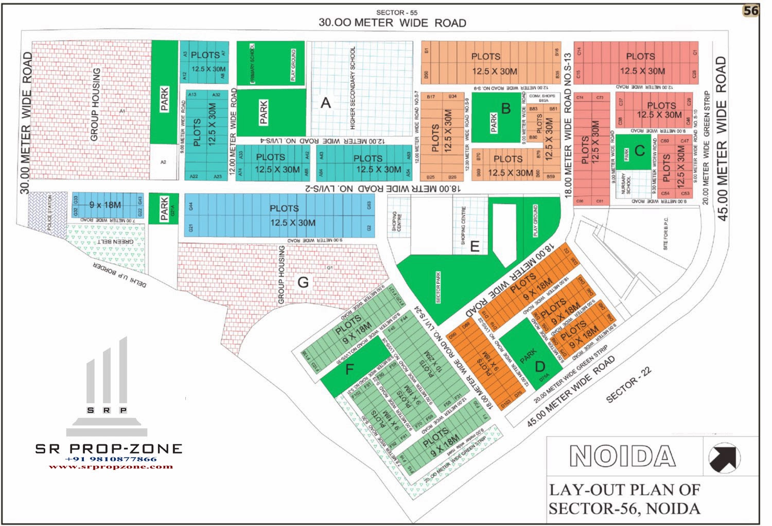 Layout Plan of Noida Sector-56 HD Map - Greater Noida Industry I BUY I ...