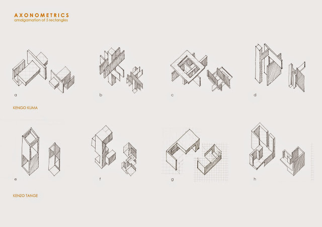 .: 6 axonometrics, 12 drawings
