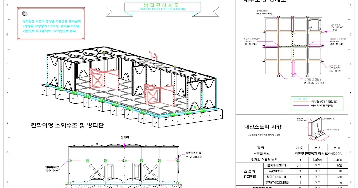 WATER TANK: GRP Tank Drawing with Partition.