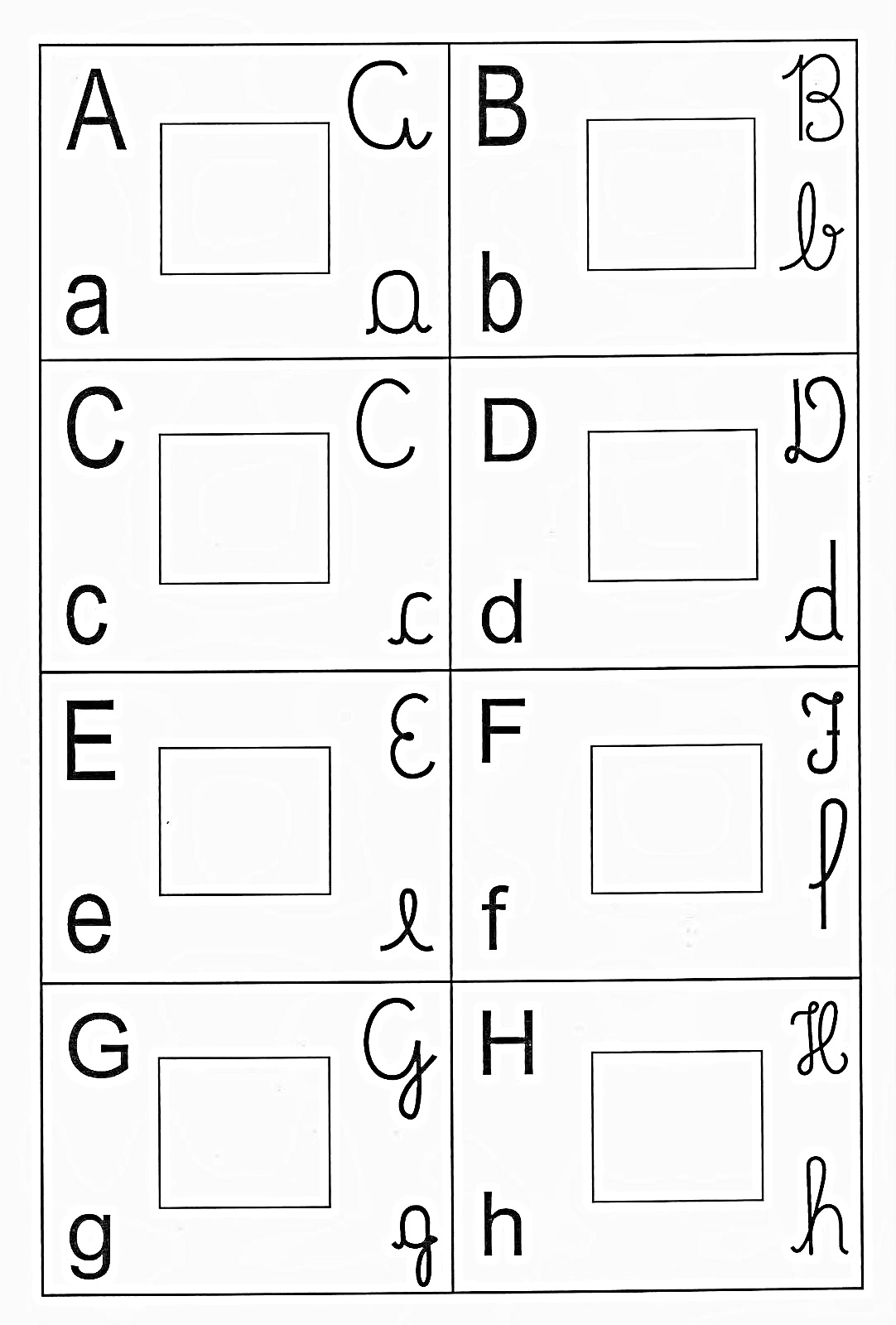 Atividades para 1 ano: Atividade do alfabeto: letras imprensa e cursiva