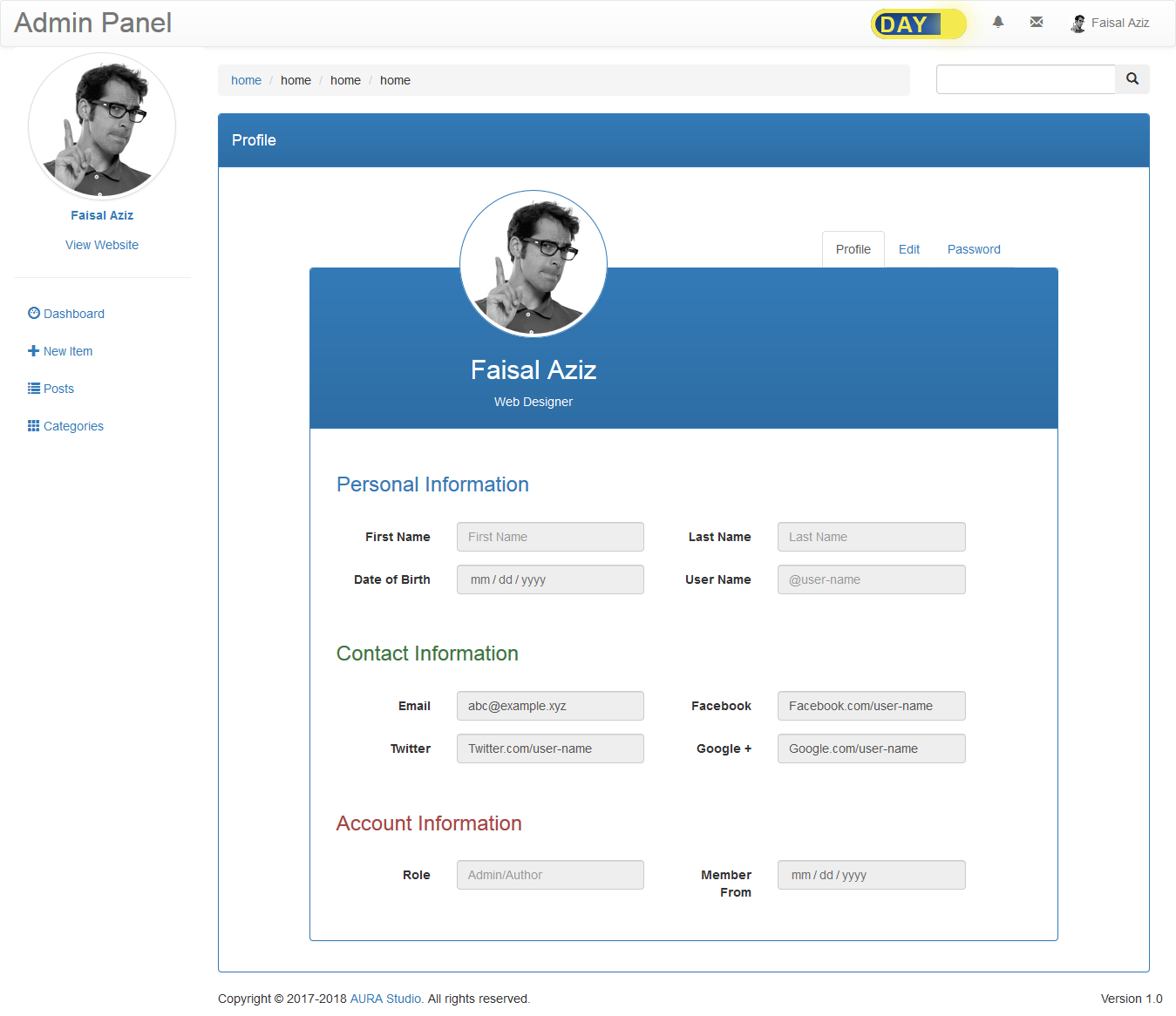 Responsive Bootstrap Admin Panel
