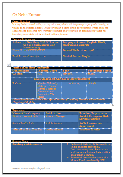 Over 10000 CV and Resume Samples with Free Download: Experienced Resume ...