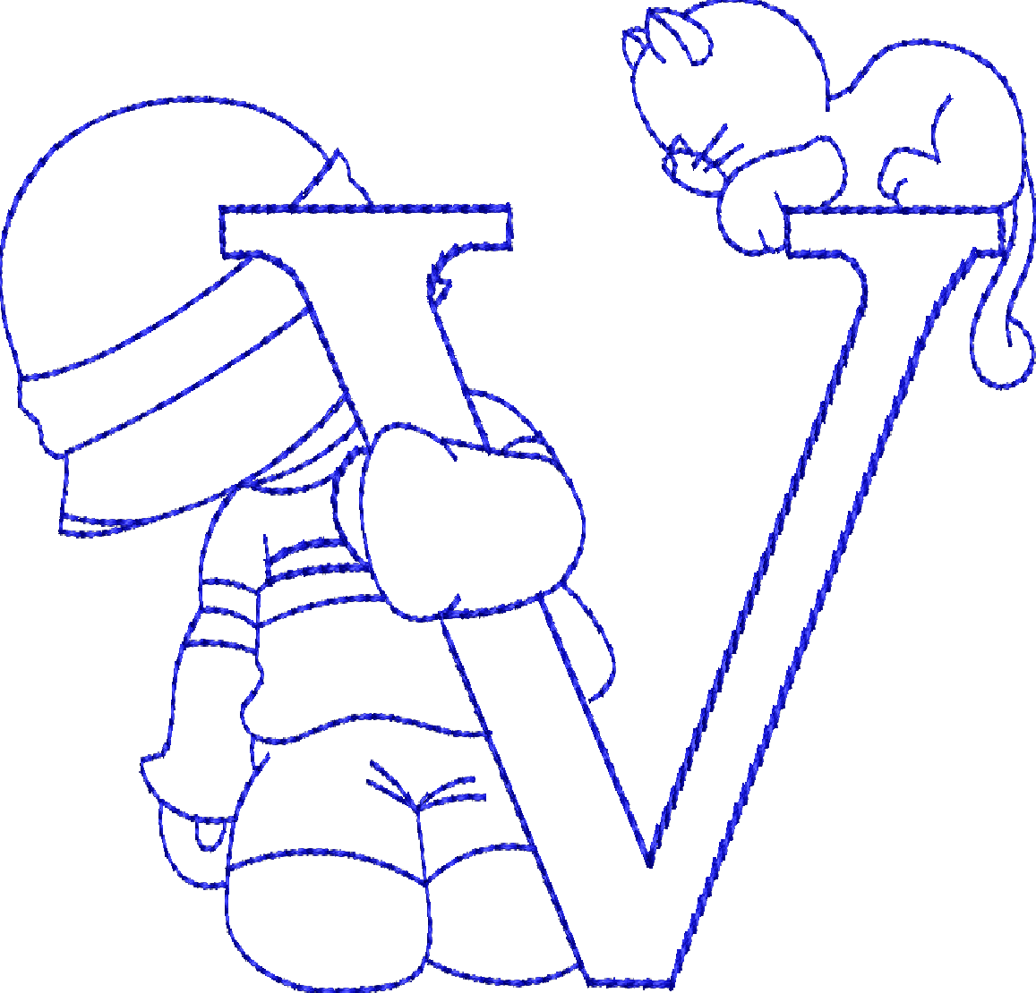 Alfabeto riscos ou moldes de letras Sunbonnet Sue bordado-ALFABETOS LINDOS