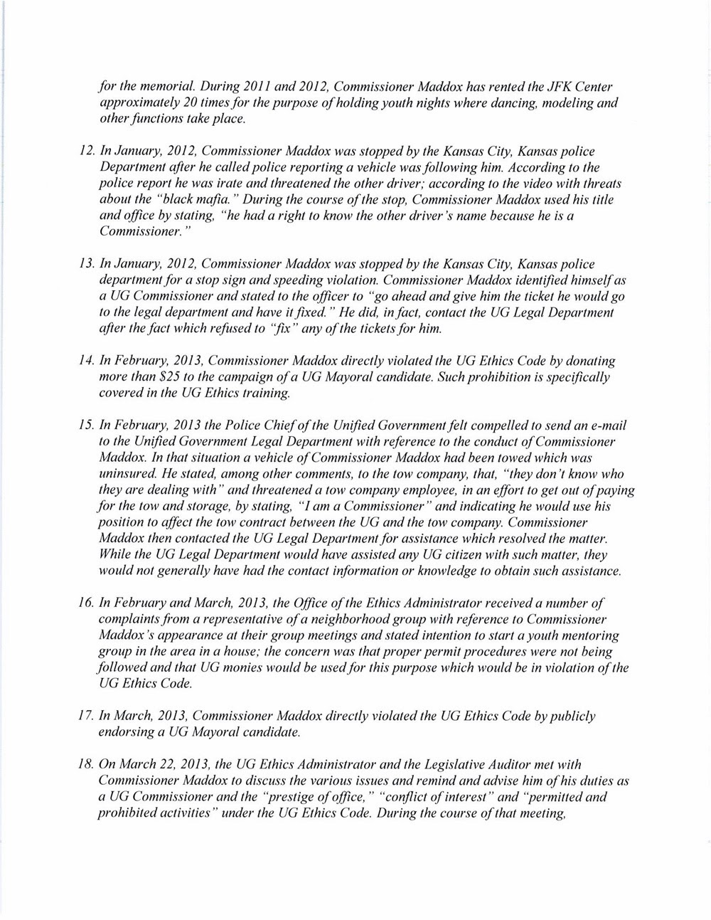 Kansas City Kansan: DOCUMENT: Second Maddox Censure Letter