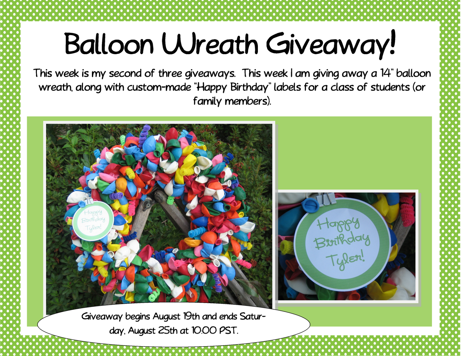 Teaching The Little People: A Balloon Wreath Giveaway