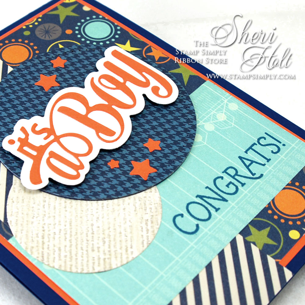 Stamp Simply Ribbon Store - It's A Boy Baby Card