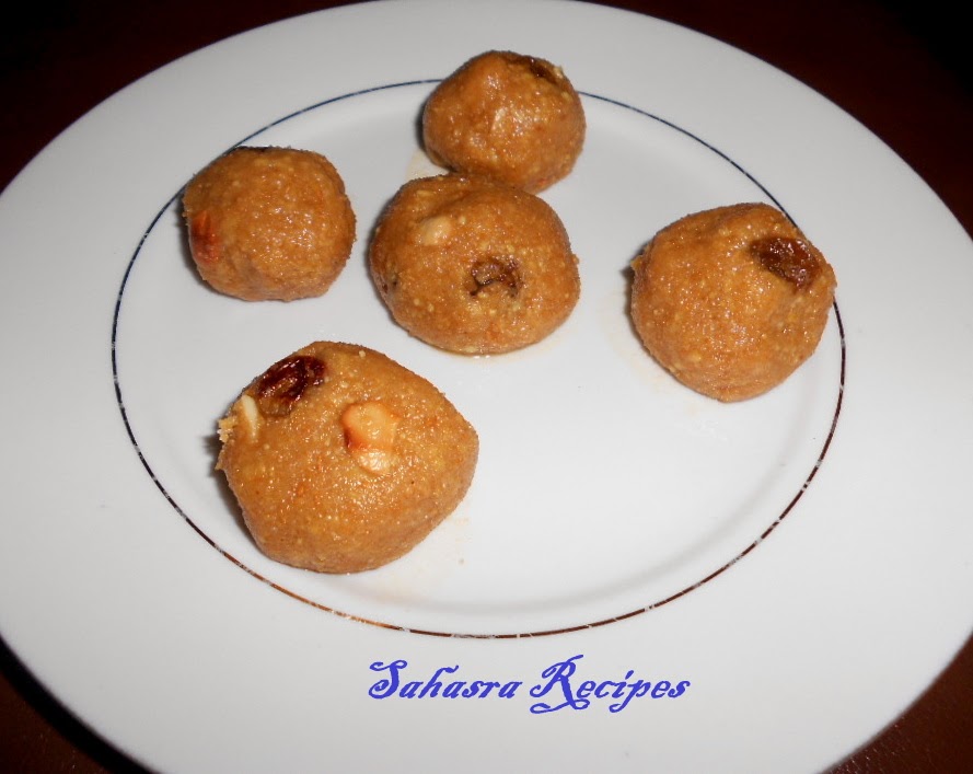 Sahasra Recipes: Besan & Vermicelli Ladoo/ Senaga pindi & Semiya Ladoo ...