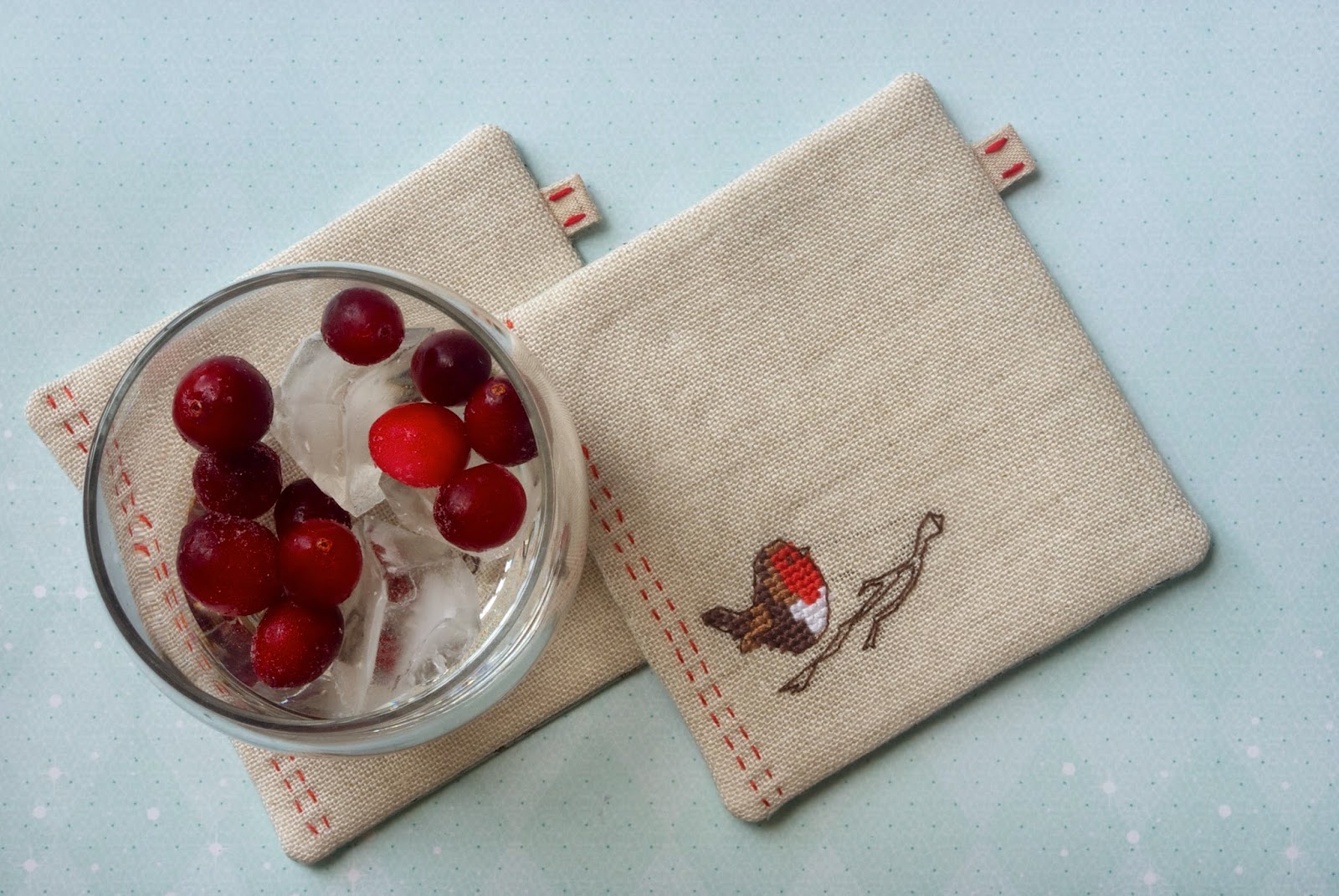 Stitching Notes: Cross-Stitch Linen Coasters