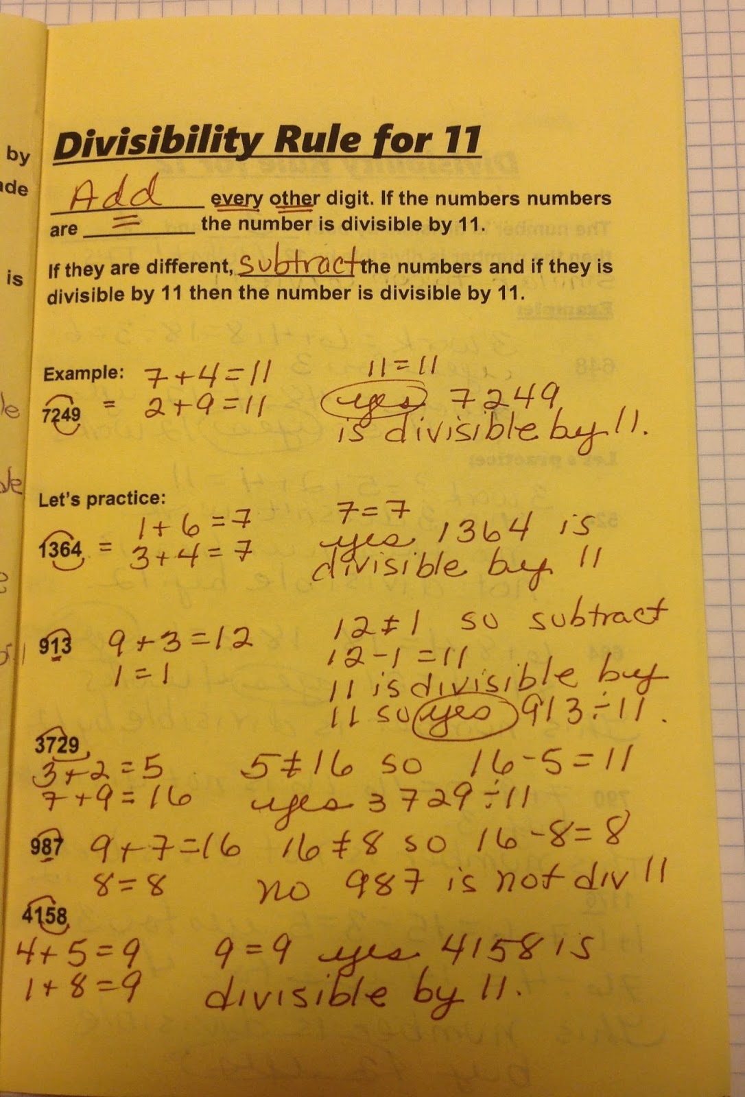 Equation Freak: Divisibility rules 7, 11 and 12
