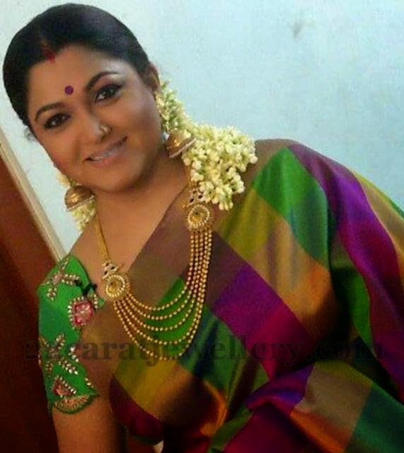 Kushboo in Simple Chandra Haram - Jewellery Designs