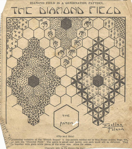 Cloud of Quilt Patterns: Tessellations: Hexagons 6---Diamond Field