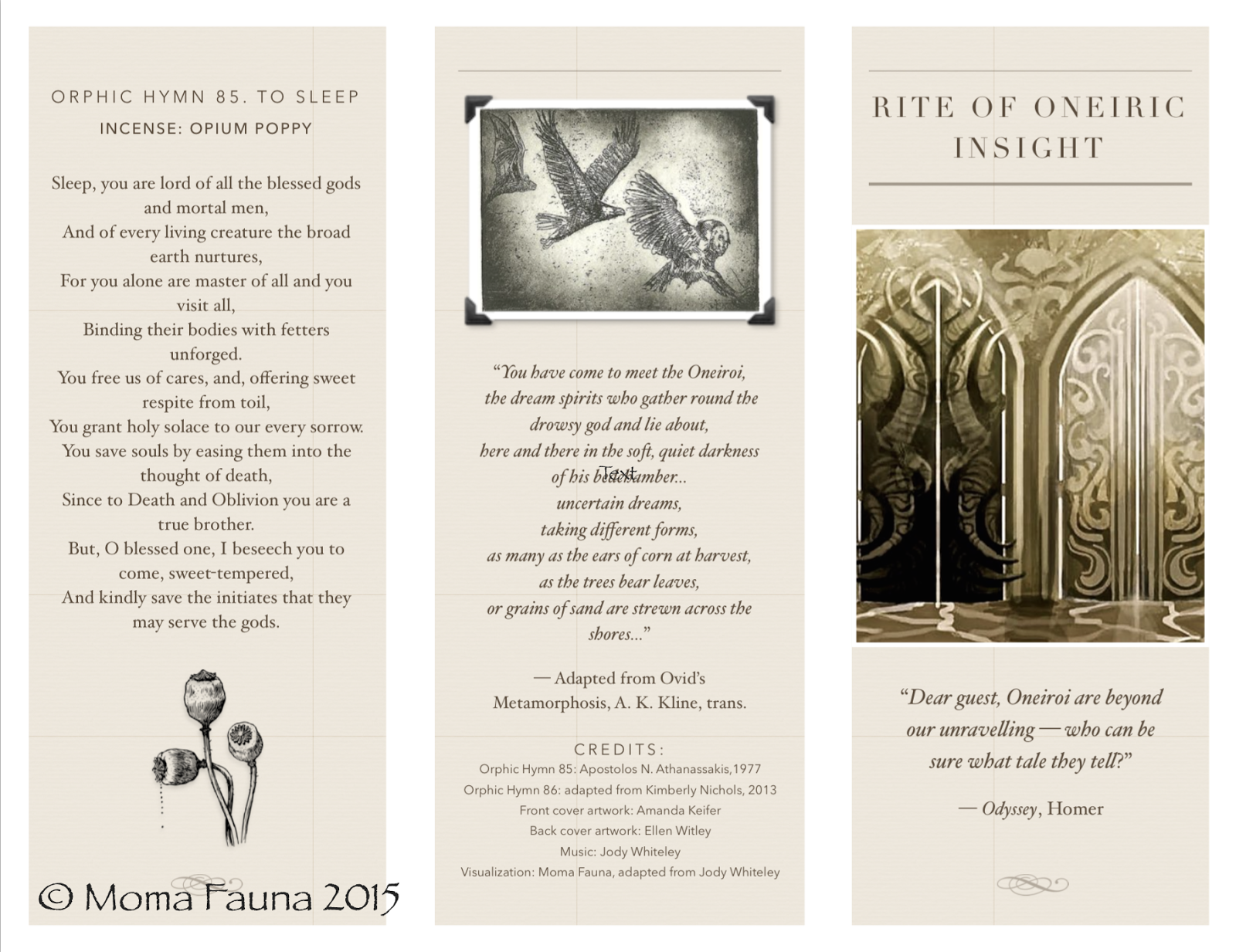 Pray to the Moon: Rite of Oneiric Insight, Part 1: General Outline