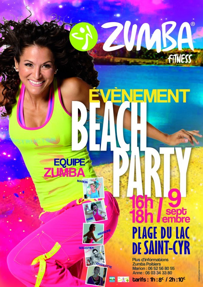 ZUMBA & FIT ANNE POITIERS: ZUMBA BEACH PARTY LE 9 SEPT à SAINT-CYR