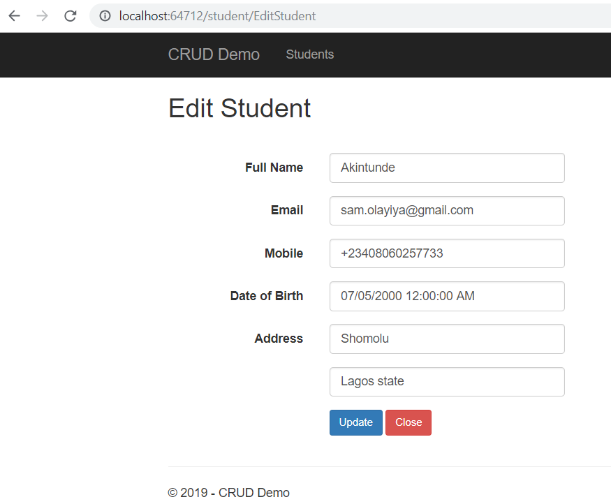 Implementing Crud Operation With Entity Framework In Mvc Part