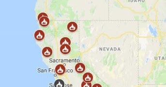 Maps of Active California Fires