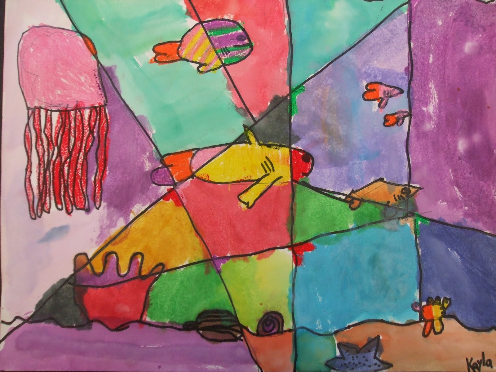 Rainbow Skies & Dragonflies: Cubist Ocean Scenes - 3d Grade