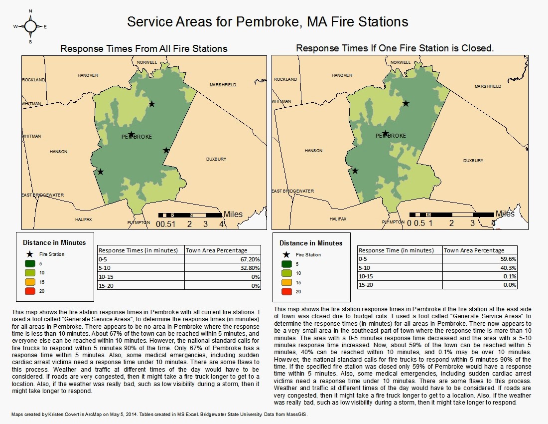 My GIS Maps: Service Areas for Fire Stations in Pembroke, MA