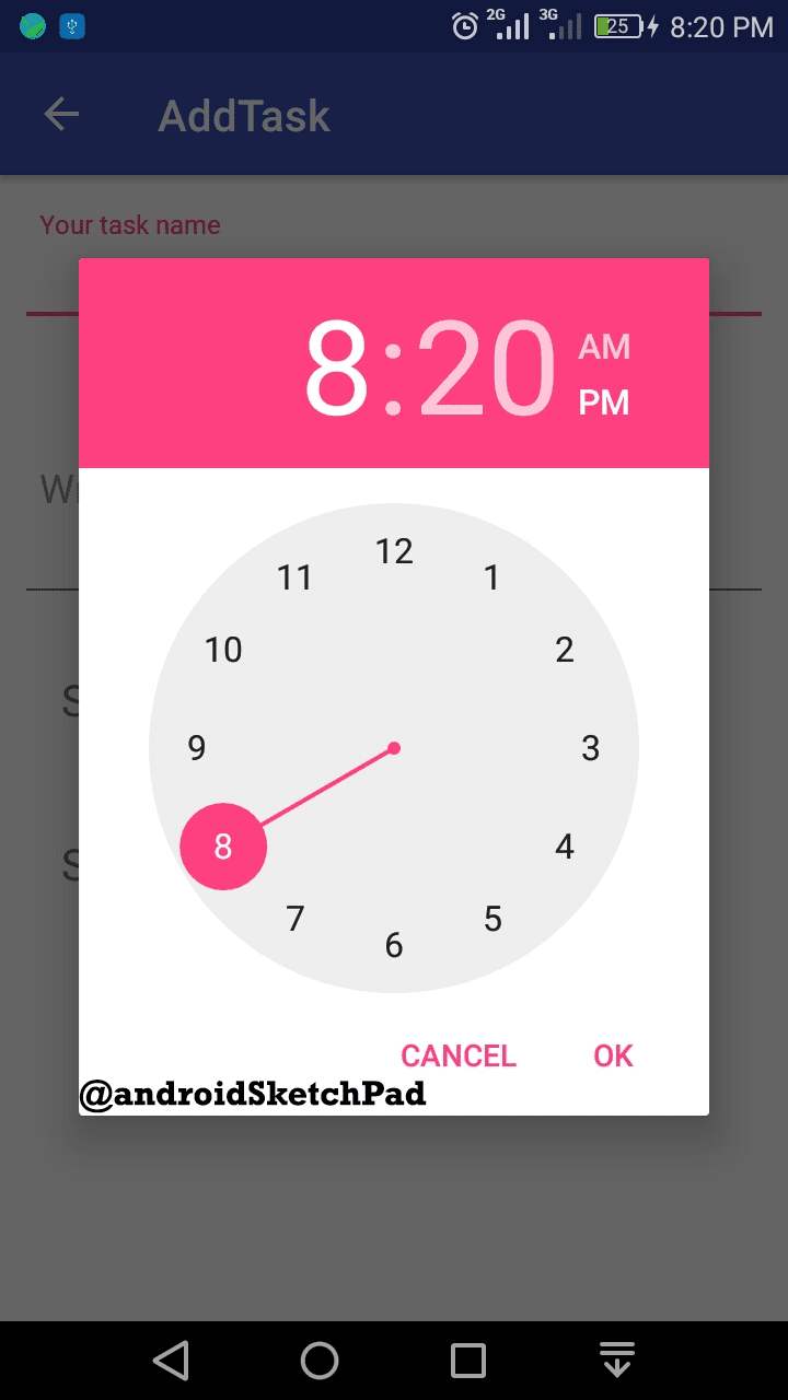 Android Material Time Picker Dialog AndroidSketchpad
