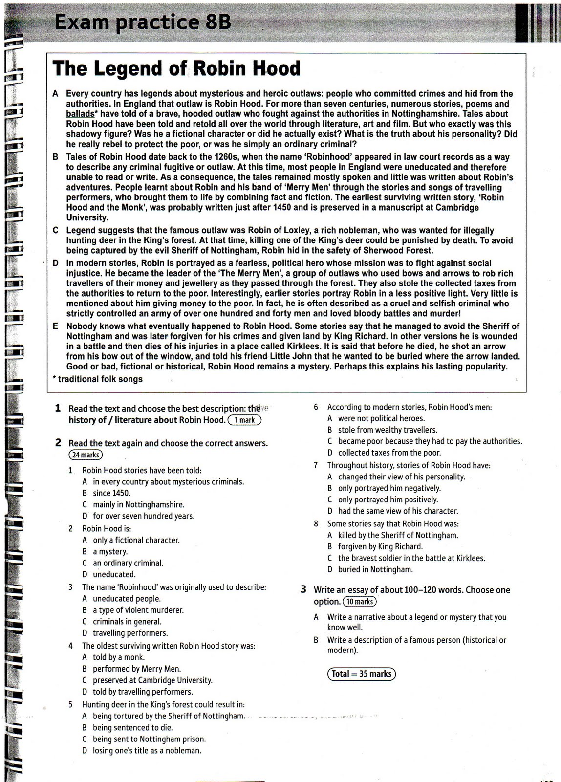 English For U: The legend of Robin Hood