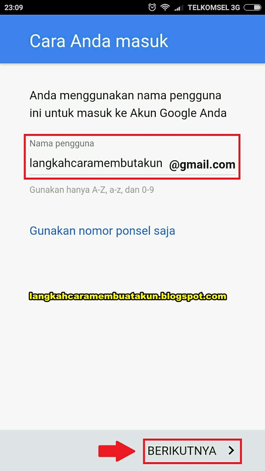 Cara Daftar Email Gmail Baru di Hp Android (5 menit selesai) | Contoh ...