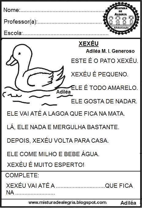 PEQUENOS TEXTOS PARA ALFABETIZAÇÃO 1º ANO - Mistura de Alegria