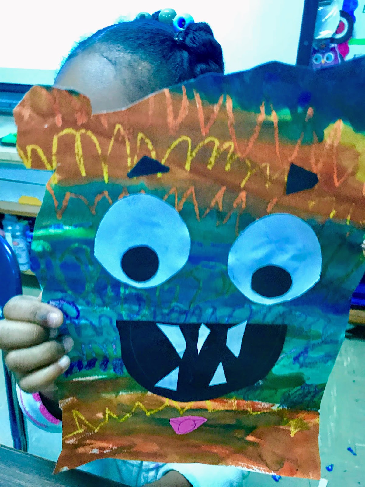 Elements of the Art Room: Kindergarten Line Painting Monsters